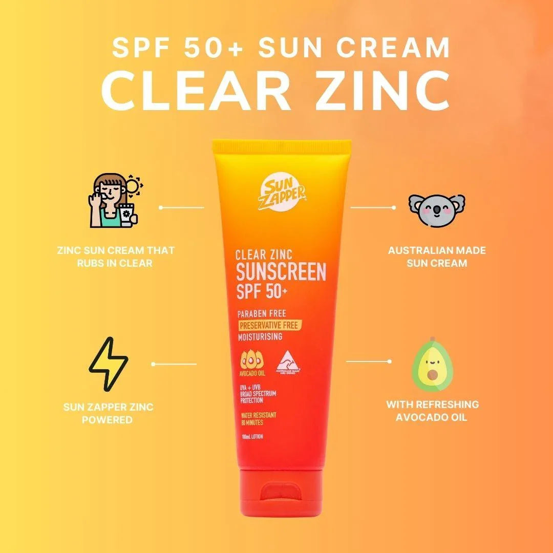 Clear Zinc Oxide Zinc Sunscreen SPF50+ – Sun Zapper UK