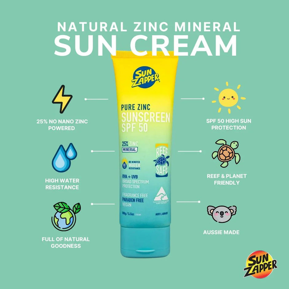 Sun Zapper UK | Australian Zinc Oxide Sunscreen SPF 50+