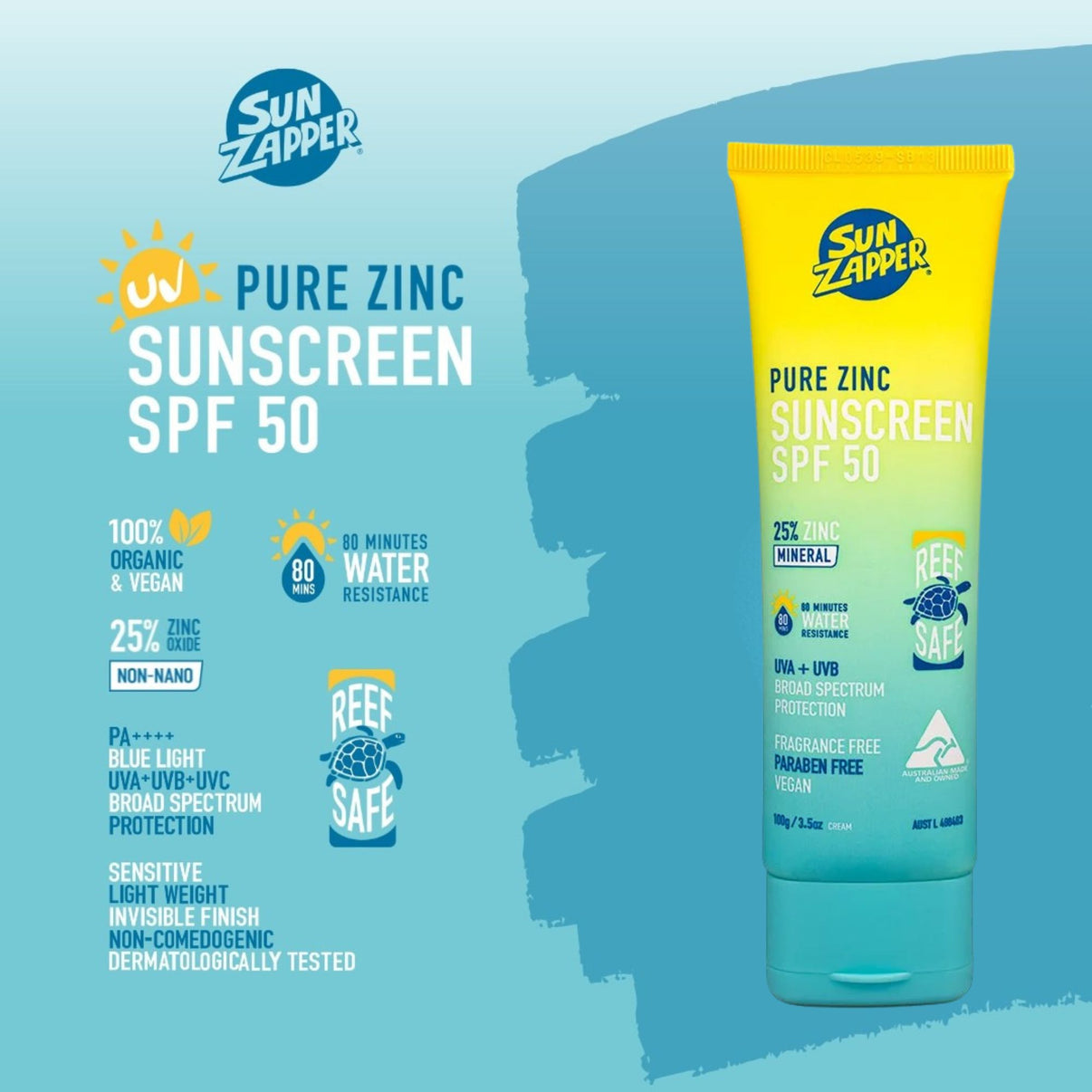 Pure Zinc Reef Safe Sunscreen With Non-Nano Zinc Oxide - SPF 50 – Sun ...
